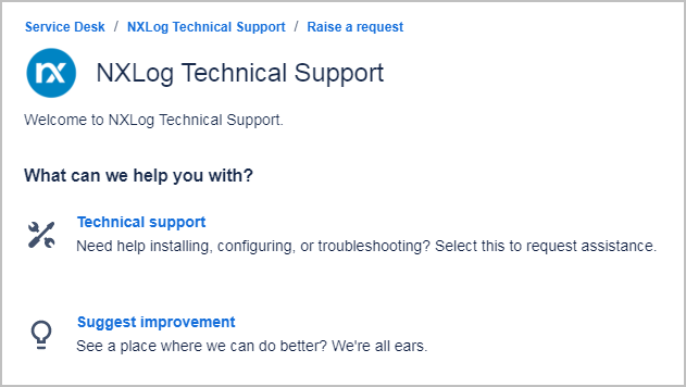 Getting Started with NXLog Support Service Desk
